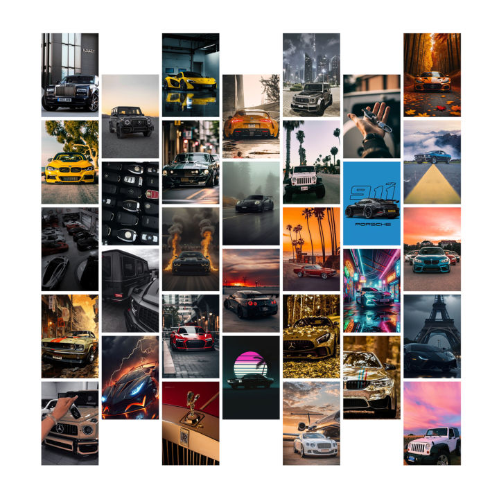 Aesthetic Car Wall Stickers Pack of 40 4x6 Inch Customized Designs for ...