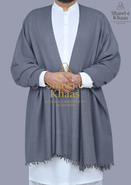 Shawl-e-Khaas D Grey Plain 100% Wool Men Shawl – Premium Pure Wool ...