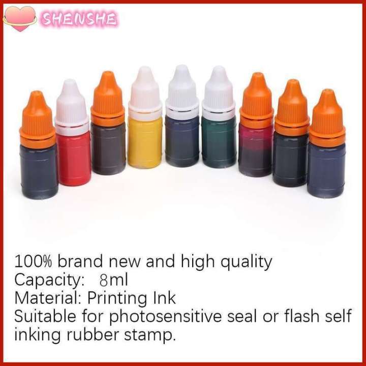 2Pcs Hot Colorful Flash Refill Ink Useful Stamp Photosensitive Seal ...