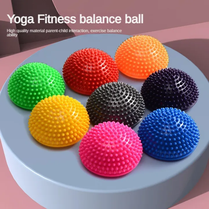 SAKURA Newly Inflatable Half Sphere Yoga Balls PVC Massage Fitball ...