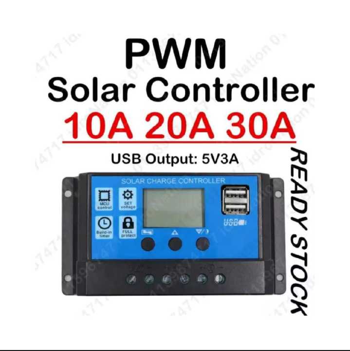 Solar Panel Charge Controller 50A 30A 20A 10A | PWM Battery Regulator with LCD Display | Daraz.pk