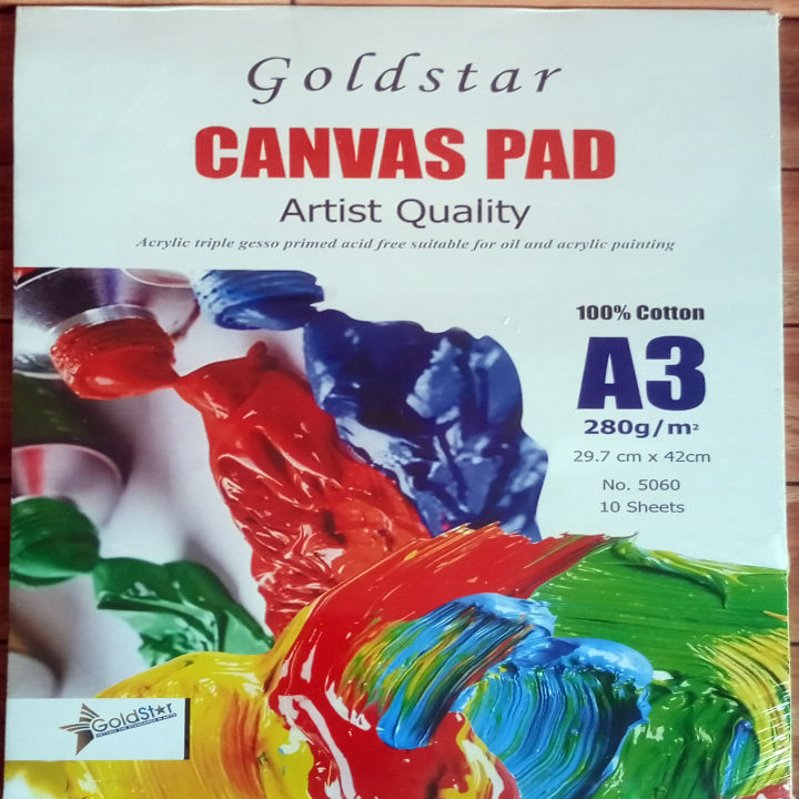 Canvas Pad Acrylic Artist's Book (Size A4 / A3 280 g/m, 100% Cotton, 10 ...
