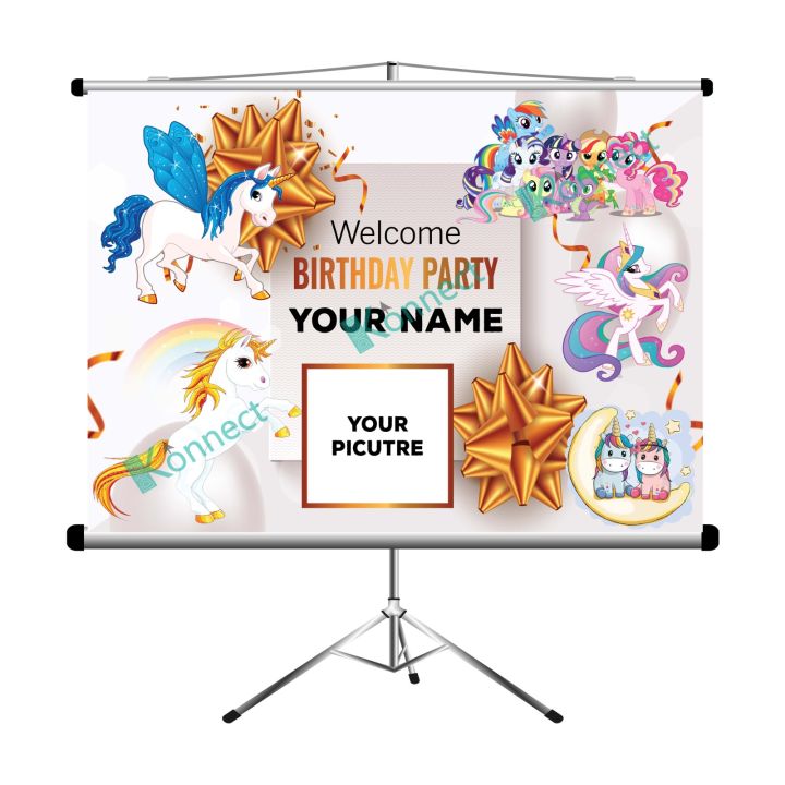 Customized Birthday Backdrop Unicorn Theme Size 4x3 Feet | Daraz.pk