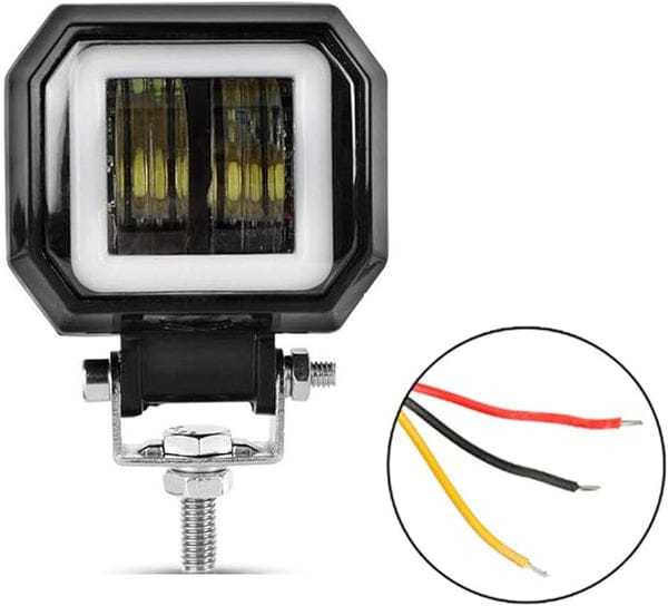 Universal 3 inch Square Shape Blue Angel Eye DRL White Light With ...