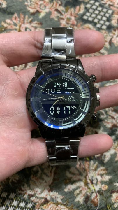 AW Collection Analog + Digital Men’s Watch | Stainless Steel Bracelet ...