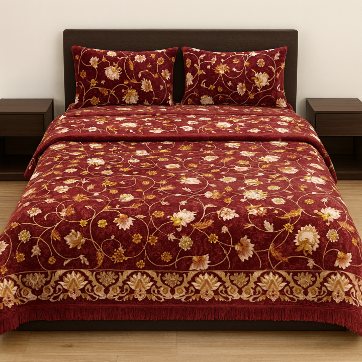 Premium 4 Piece Flannel Blanket Set | AC Kambal Set Double Bed with ...