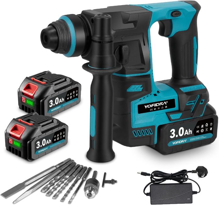 Professional Cordless impact Hammer Drill, SDS-Plus Electric Rotary ...