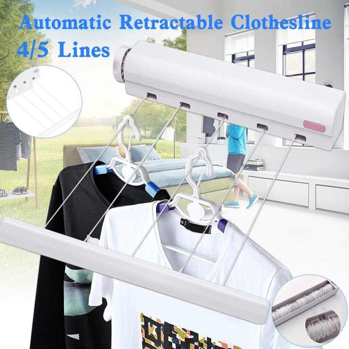 Retractable Automatic Cloth Drying Line Rope Retractable Clothesline ...