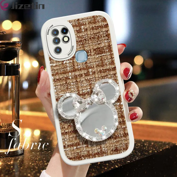 Jizetin for Infinix Hot 10 / X682B X682C Back Cover Shiny Bowknot ...