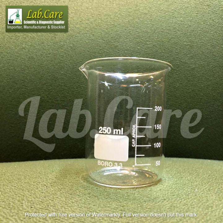 Glass Beaker 250 ml Normax, Low Form Griffin, Borosilicate 3.3 Glass ...