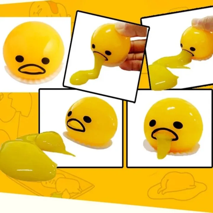 Creative Fluid Vomiting Egg Yolk Pinch Toys Tricky Non Stick Vomiting ...