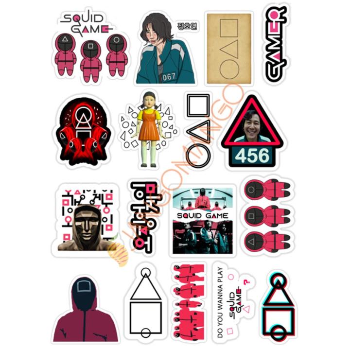 10 Pcs Squid Game TV Show Stickers Pack For Laptop, Desk, Notebook and ...