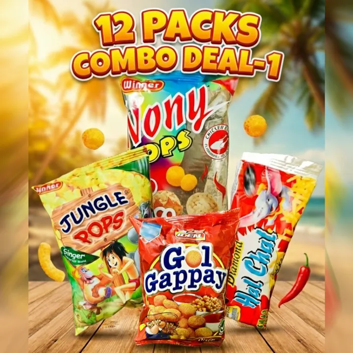 Dragon Land - 12 Packets-Combo Deal-1 ( Jungle Pops , Gol gappy , Nony ...