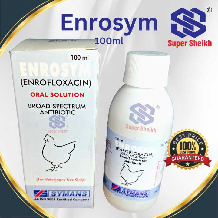 Enrosym - 100 ml - Enrosym / Enrofloxacin Antibiotic ( For All Types Of ...