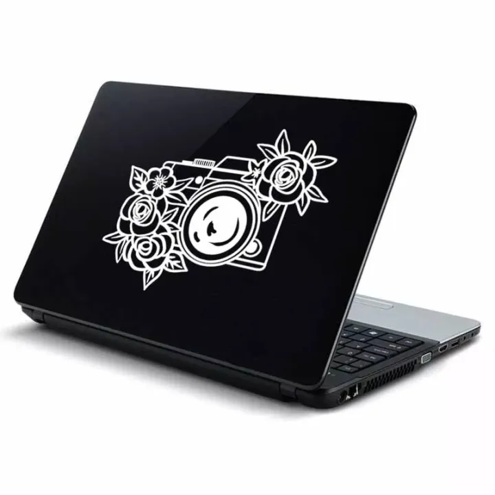 Floral Camera Photographer Vinyl Decal Laptop Sticker, Laptop Stickers ...