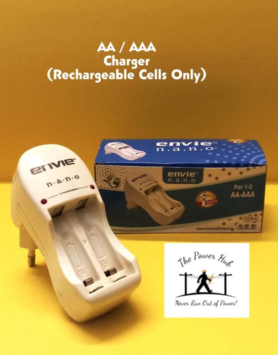 Original AA AAA Charger 2 to 4 Cell Mini 1.2v Travel Wall Adapter Rechargeable Cells Battery ...