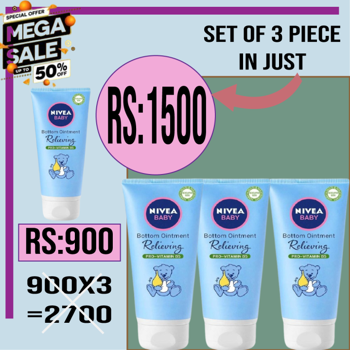Set of 3 Niveea baby bottom ointment relieving pro vitamin best quality ...