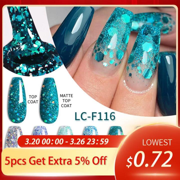 LILYCUTE 7ml Blue Glitter Gel Nail Polish Silver Rose Gold Colorful ... LILYCUTE 7ml Blue Glitter Gel Nail Polish Silver Rose Gold Colorful ...