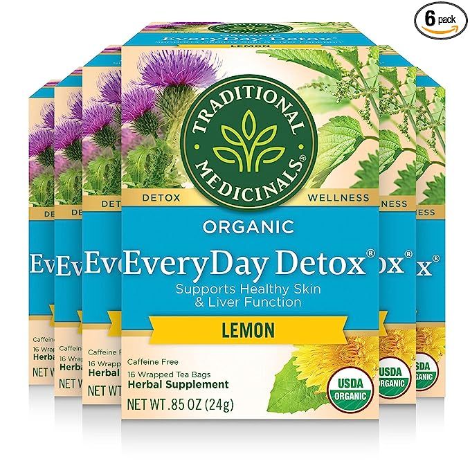Traditional Medicinals Tea, Organic EveryDay Detox Lemon, Supports Healthy Skin & Liver Function ...