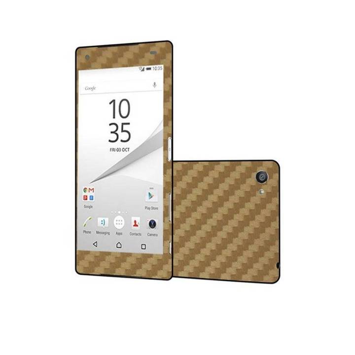 Sony Xperia Z5 Compact Golden Carbon Fiber Texture Mobile Skin | Daraz.pk
