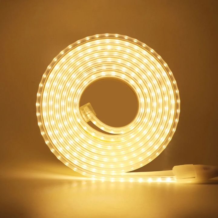 1Meter Golden waterproof 220V 2835 Led Strip Light 120LED/m Double Row ...