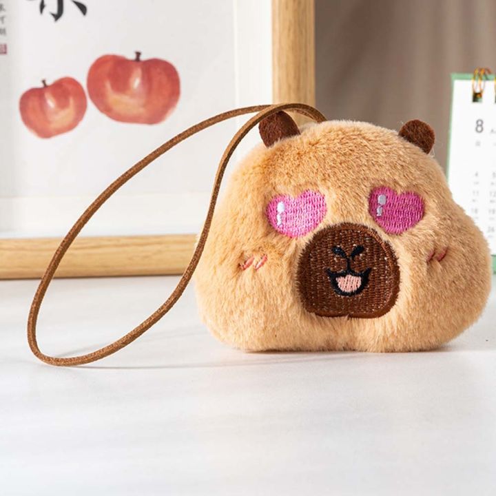 Bag Hanging Squinting Capybara Plush Keychain Beeping Blinking Capybara ...