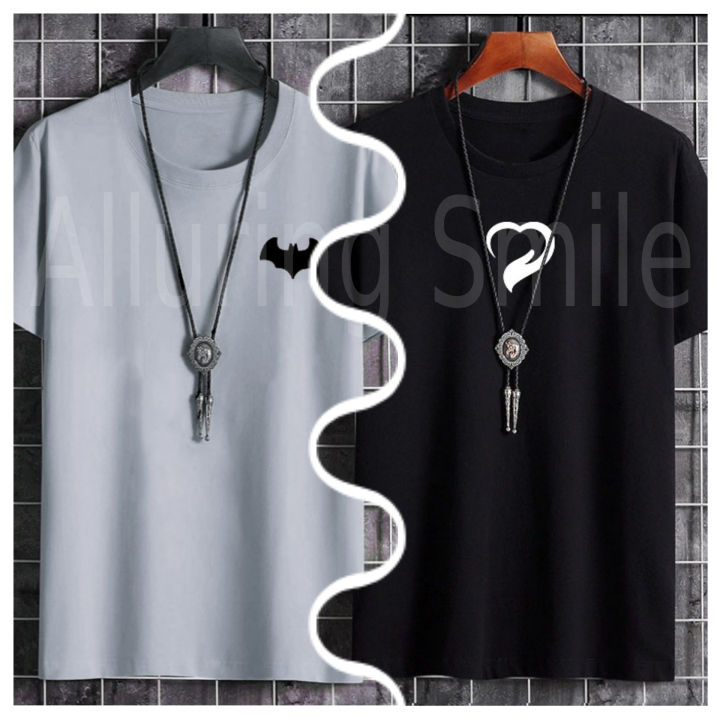 Pack Of 2 Haider Grey Bat & Heart Smart Fit T-Shirt For Men's / Women's ...