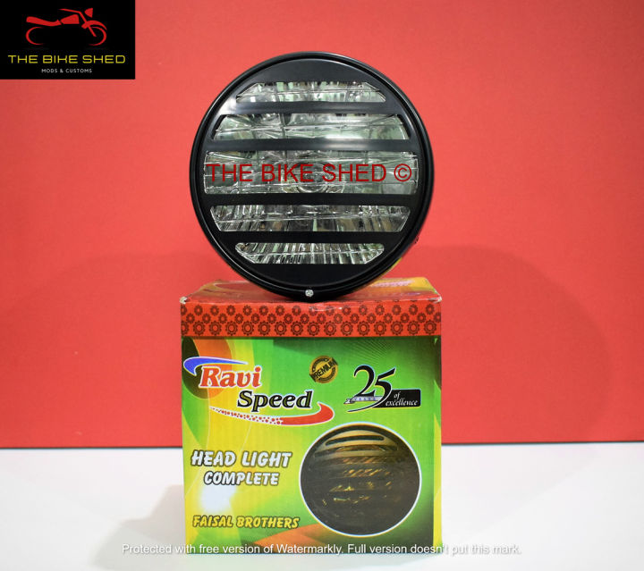 Motorcycle Universal Headlight with Grill Cafe Racer Scrambler for ...