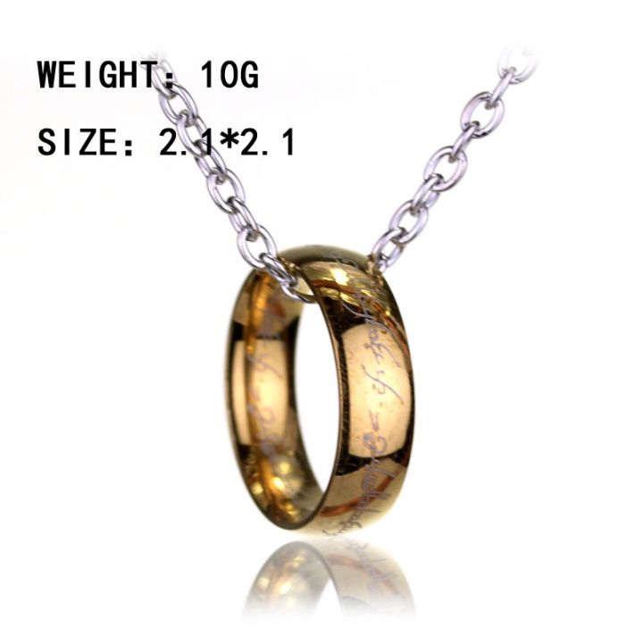 Lord of the Rings Fapk316Shion Ring Necklace Hobbit Gold Pendant | Daraz.pk