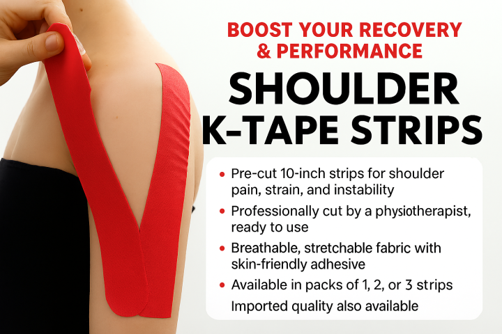 K Tape Strips – Red (Pack of 3 strips) for pain relief and support in ...
