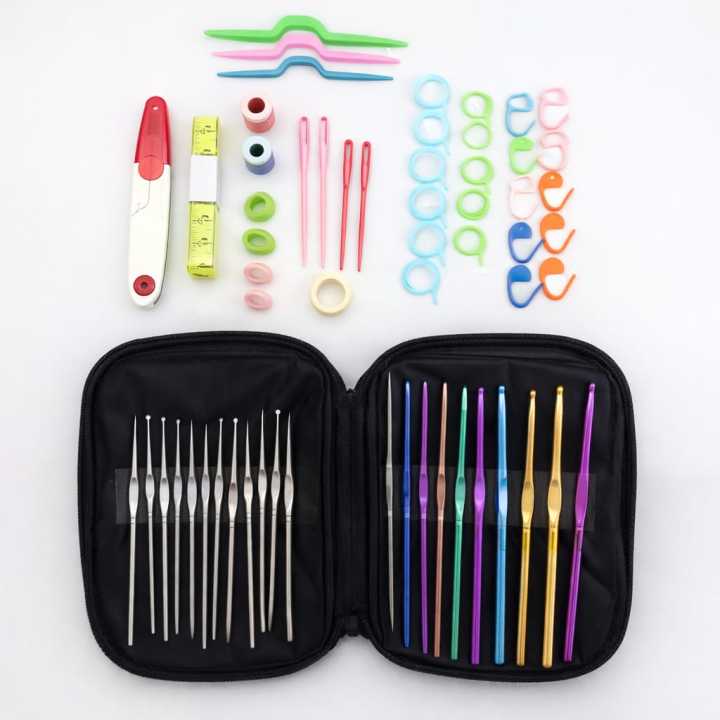 Knitting & Crochet Set – All-in-One Complete Kit (64 Pieces ...
