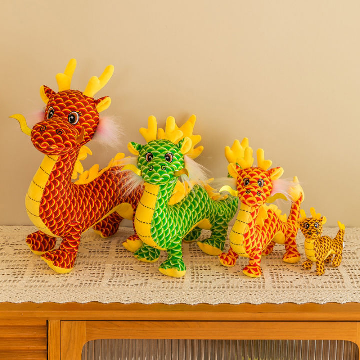 Artificial dragon plush toy, Chinese dragon doll, cross-border ragdoll ...