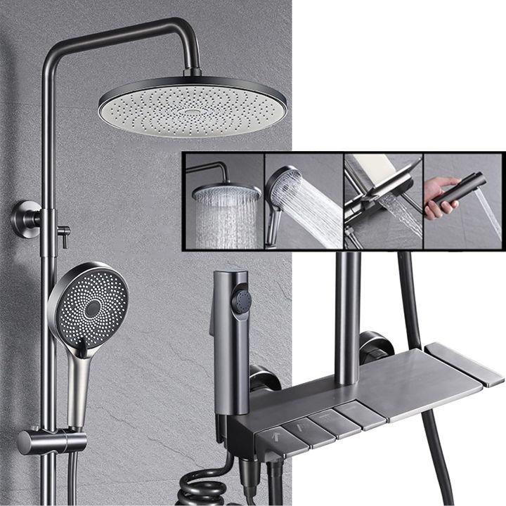 N/A Piano Keys Shower System, Wall Mounted Shower Faucet Set with Tub ...