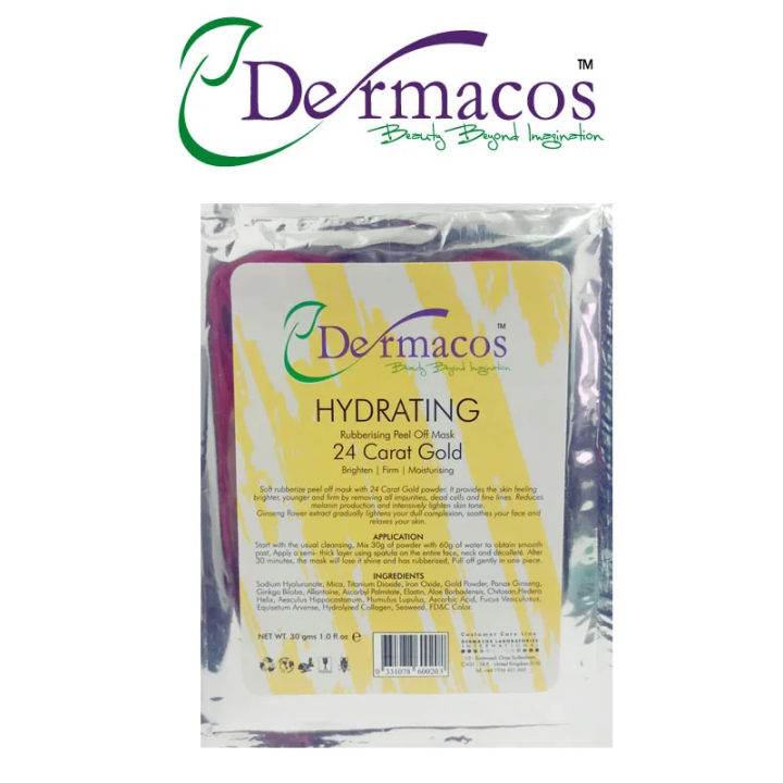 Dermacos Gold Peel Off Mask | 24 Carat Gold Mask Deep Hydration Glow ...