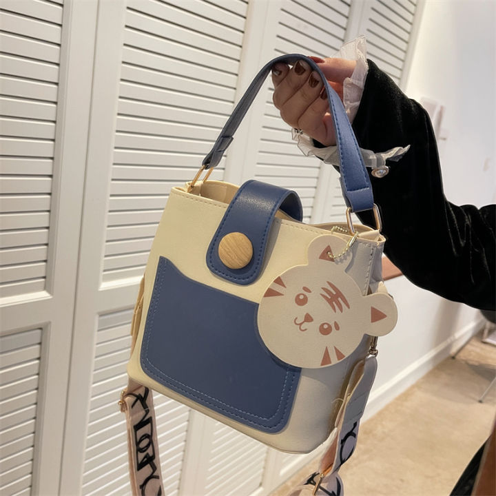 This Year's Fashion Fashion Contrast Color and Versatile Bucket Bag ...