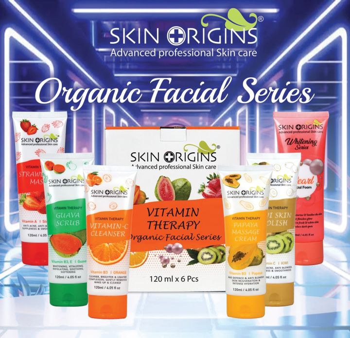 Skin Plus Origins Whitening Glow Boosting 6 Step Facial Kit -120ml | Daraz.pk