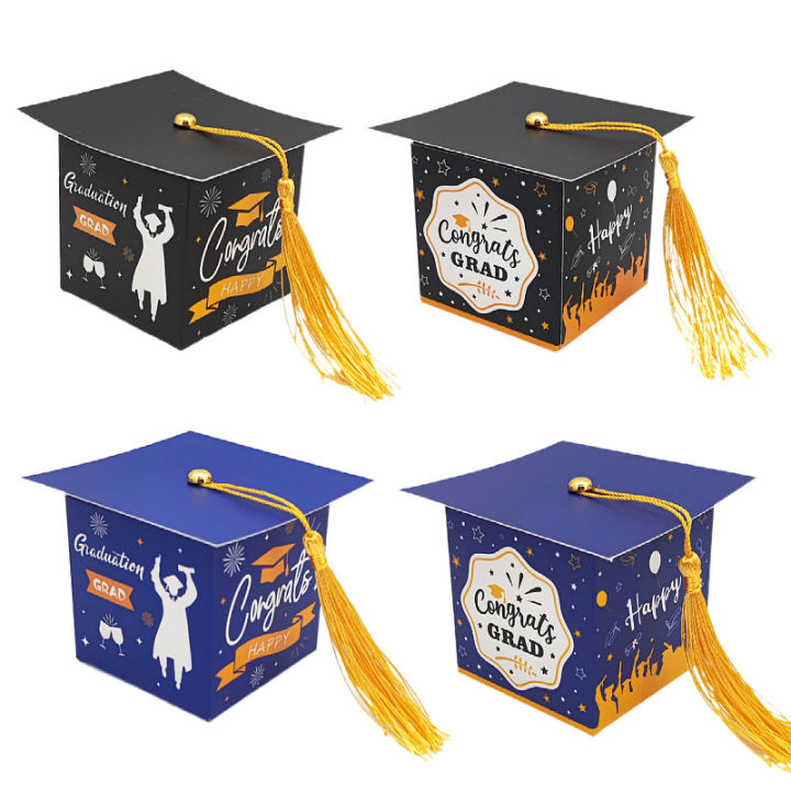 5Pcs Congrats Grad Bachelor Cap Candy Box Happy Graduation Favor Gift ...