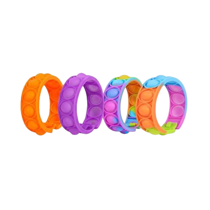 Popit Stress Relief Wristband Fidget Toys, Wearable Push Pop Bubble ...