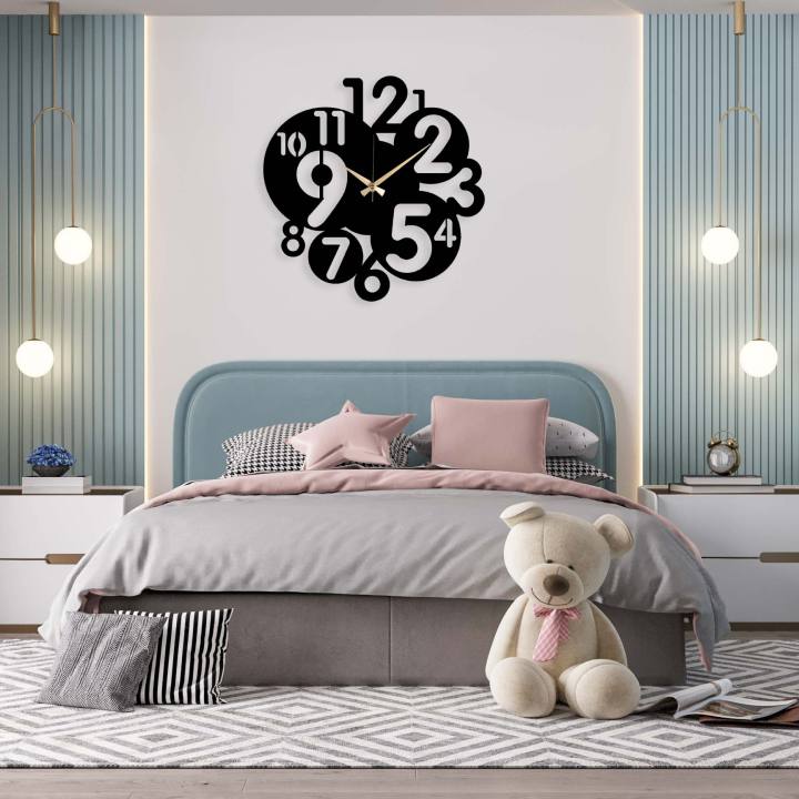 12 Numbers 3D Wooden Wall Clock Laser Cut MDF Wooden Clock. - New ...