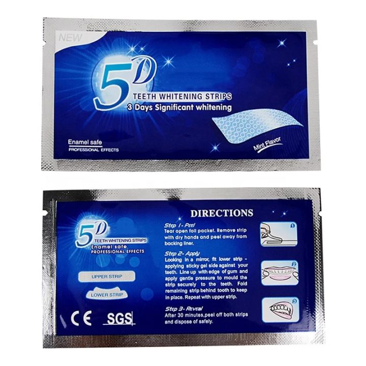 Original 5D Teeth Whitening Strips - 12 Packs ( 24 Strips). | Daraz.pk