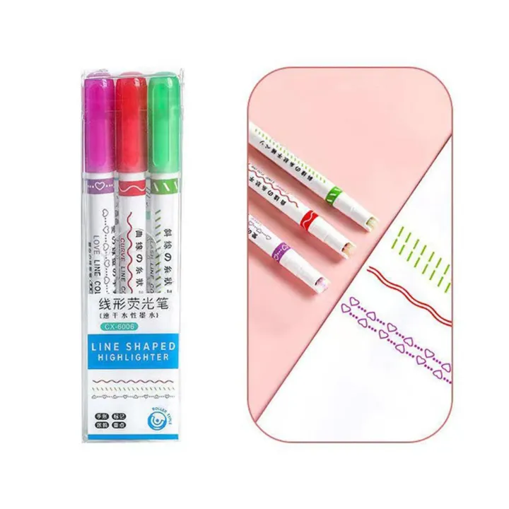 【HOT】 Flower-Shaped Curve Highlighter Pen Curve Line Graffiti ...