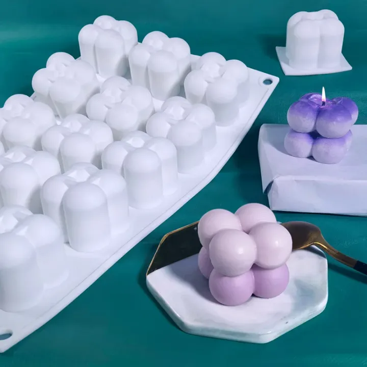 Multi Style Bubble Cube Candles Silicone Mold 3D Aromatherapy Plaster ...