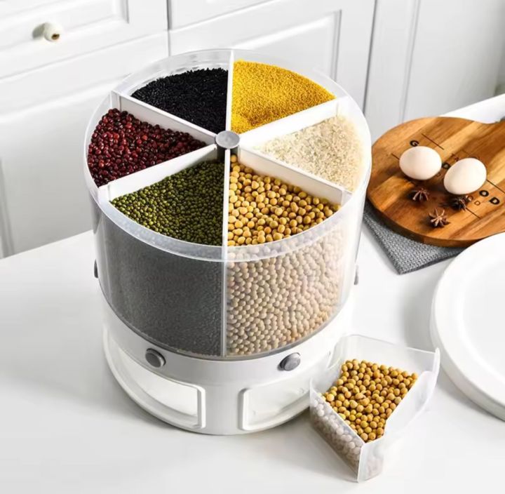 Go Cartz | 360° Rotatable Cereal Dispenser | Multi-Grid Grain Storage ...