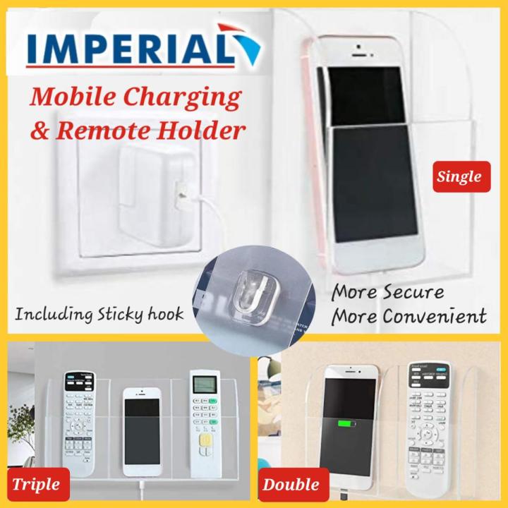 Transparent Acrylic Wall Mount Mobile Charging & Remote Holder with ...