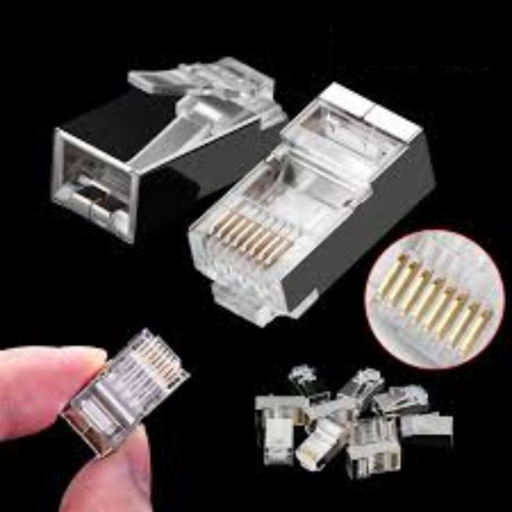 RJ45 Cat5e/Cat6 Network LAN Patch Cable End Crimp Plug Connector with ...