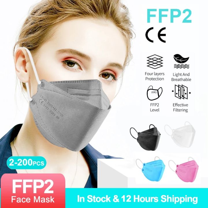 Adult 4 Layers CE FFP2 KN95 Mask Respirator Fabric Face Mask FFP2 ...