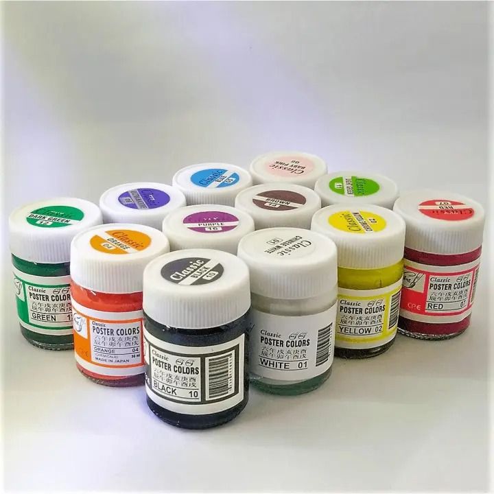 Classic poster paints 12 colors 30ml | Daraz.pk