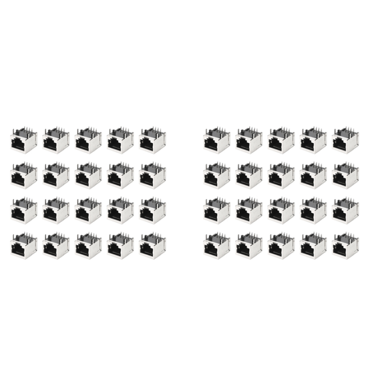 40 Pcs Rj45 Socket 8 Pin Cable Interface Shielded Connector Female 8p8c Modular Network Jack Lan