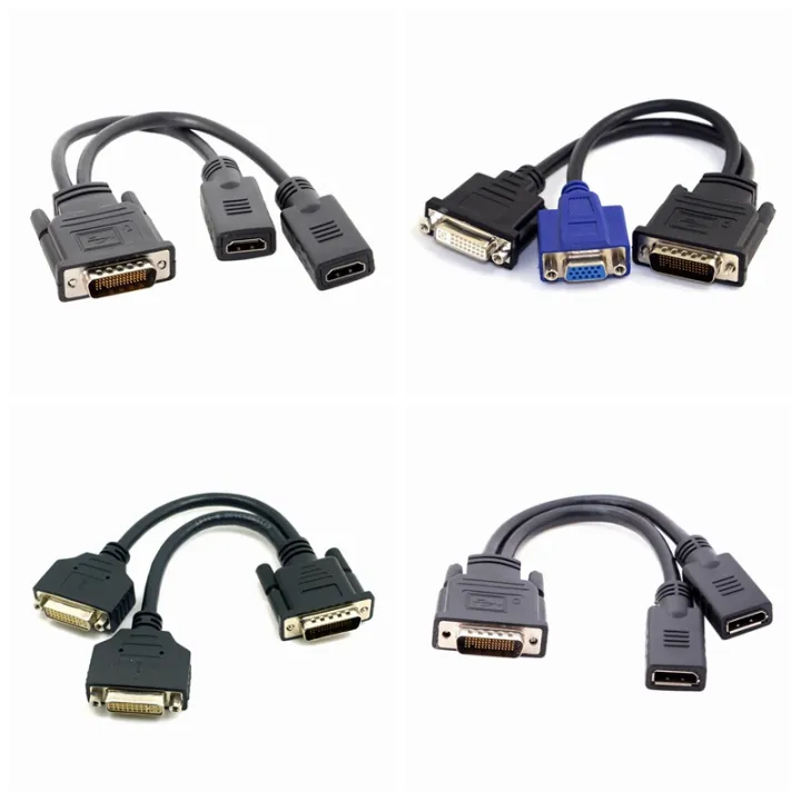 Dms 59pin To Dp Hd Male To 2 X Vga Dvi 245 Female Converter Adapter ...