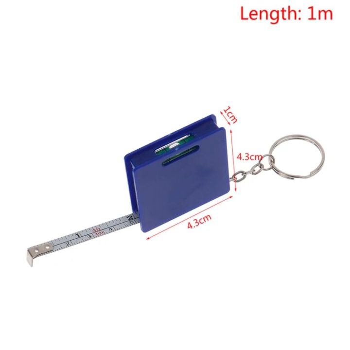 New Multifunctional 1M Retractable Ruler Keychain Square Mini Measure ...